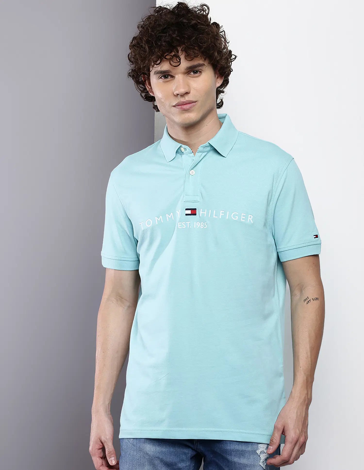Mens' Embroidered Tommy Logo Polo